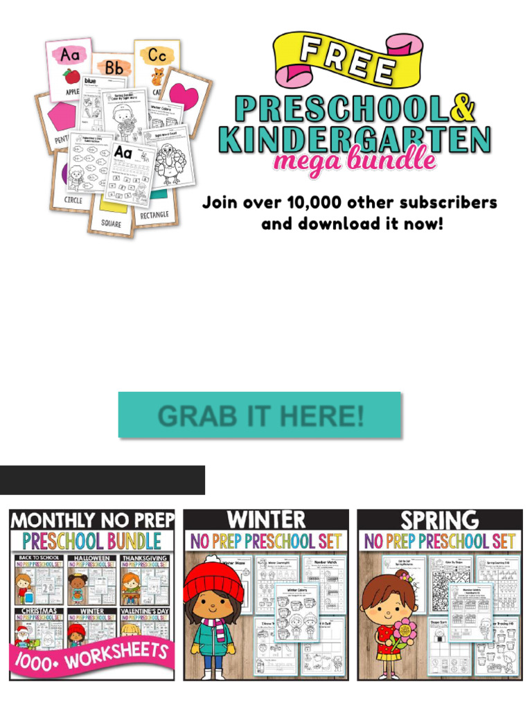 Free No-Prep Preschool Worksheets | PDF
