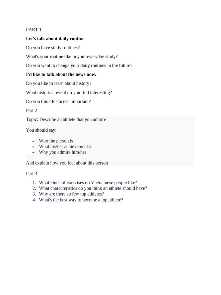 SPeaking Test | PDF