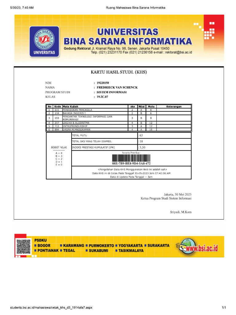 KHS Semester 1 | PDF