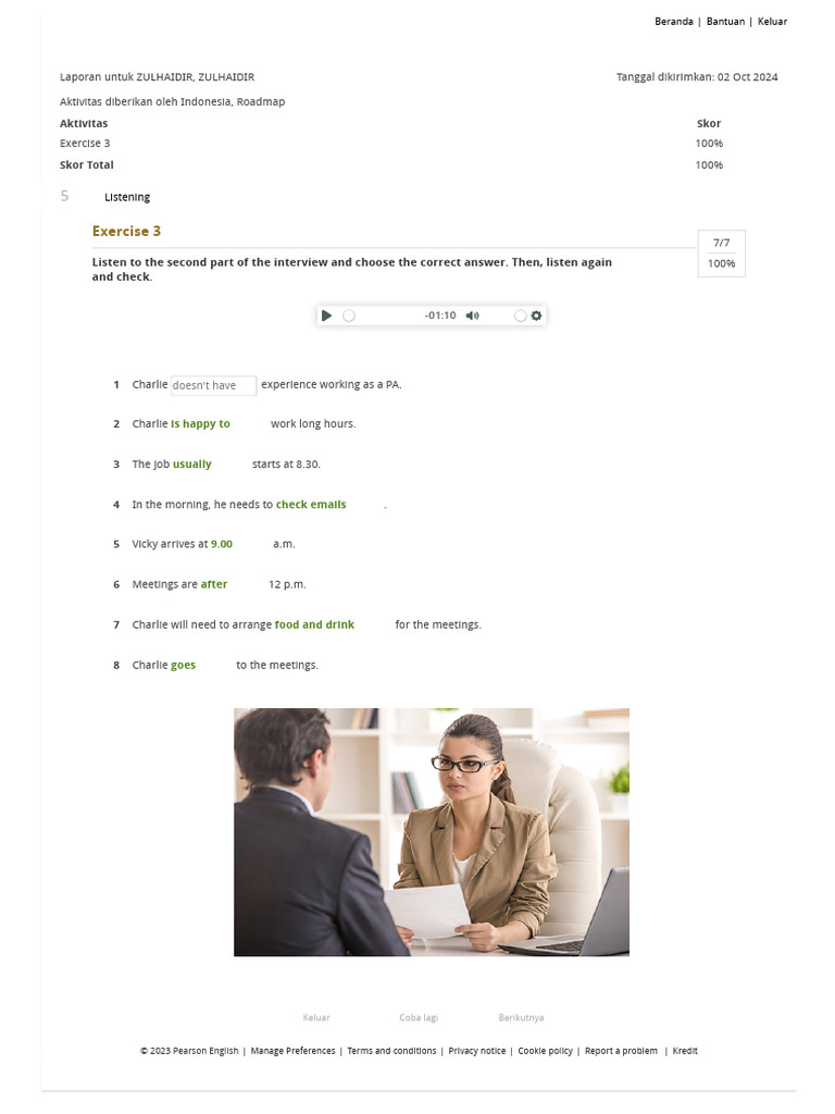 Exercise 3 - Mode - Laporan - Unit 5 - Listening - 210 - A2P - WIB ...