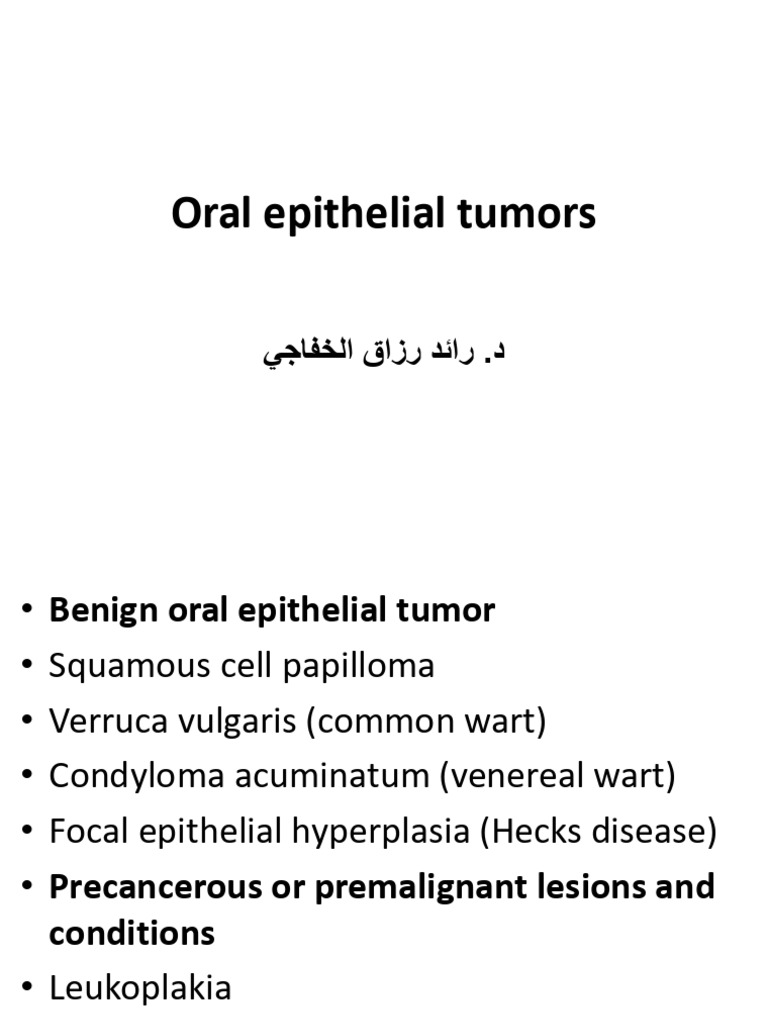 6.oral Epithelial Tumors | PDF | Epithelium | Carcinoma