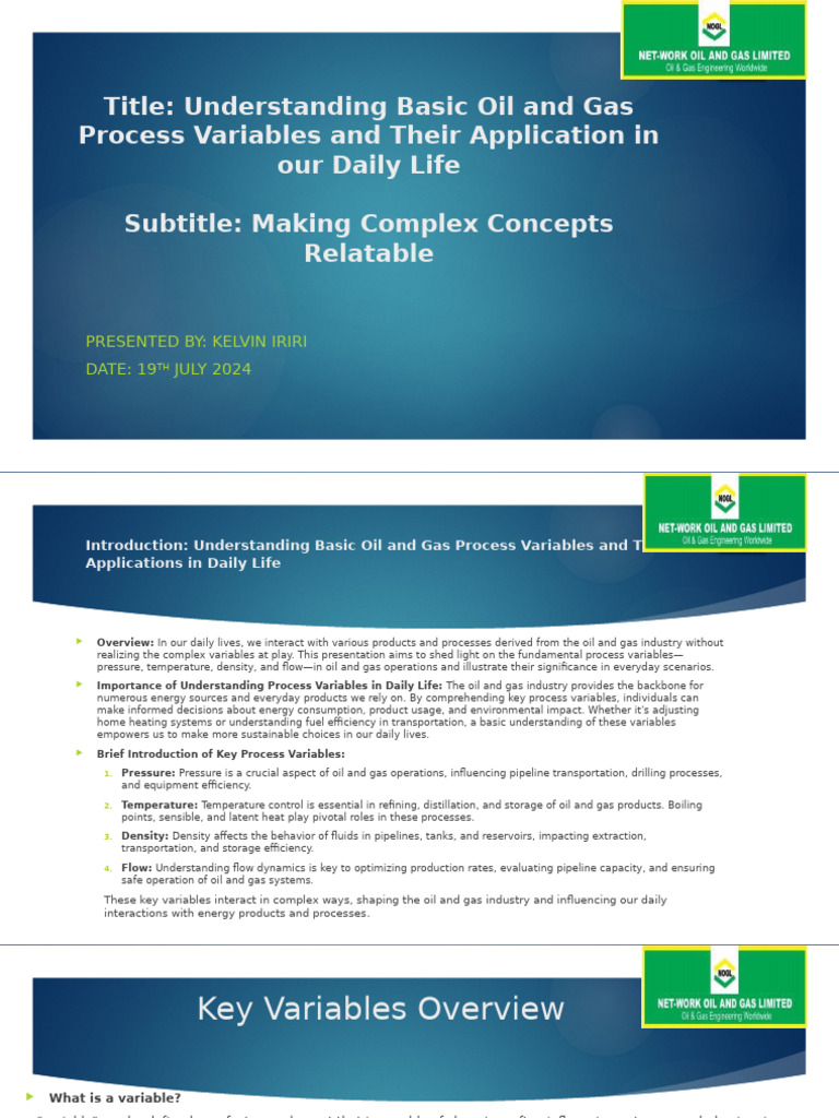 Key Oil and Gas Process Variables | PDF | Pressure | Gases