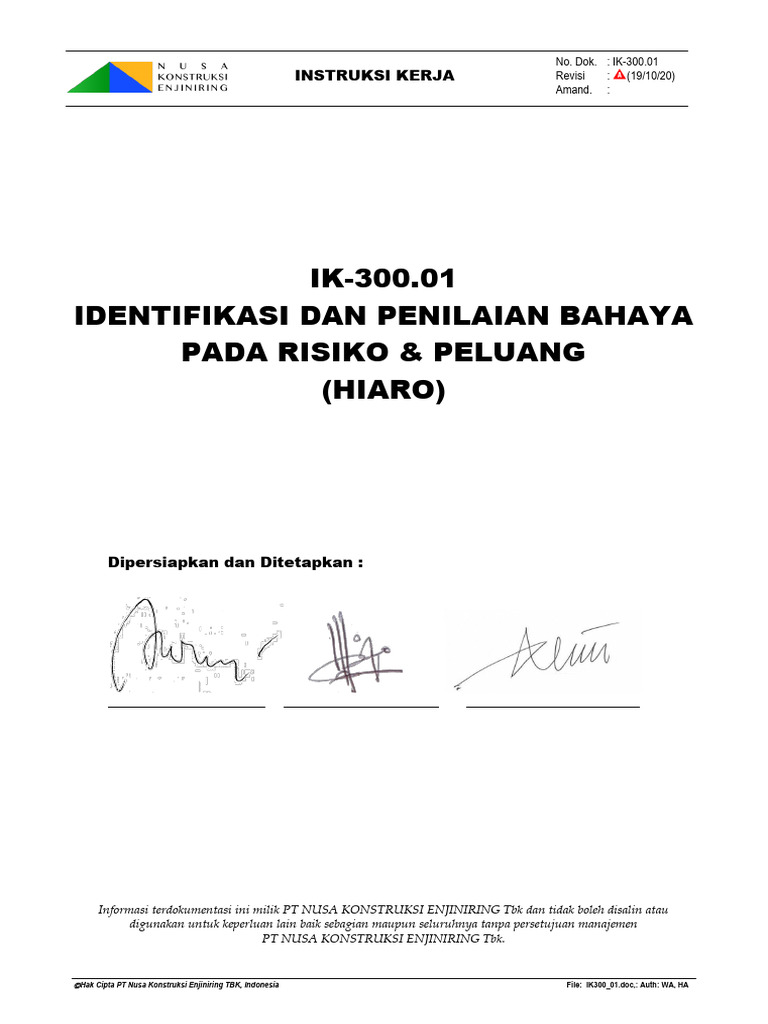 IK300 01 Instruksi Kerja IPBPRP | PDF