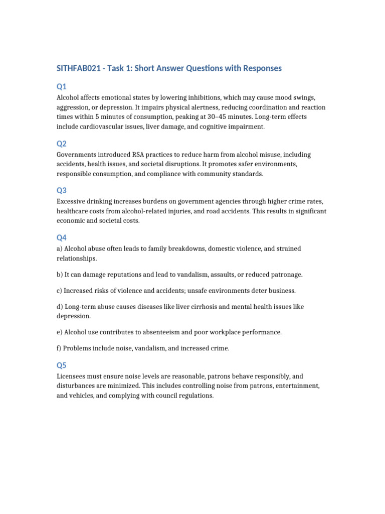 SITHFAB021 Task 1 Answers | PDF