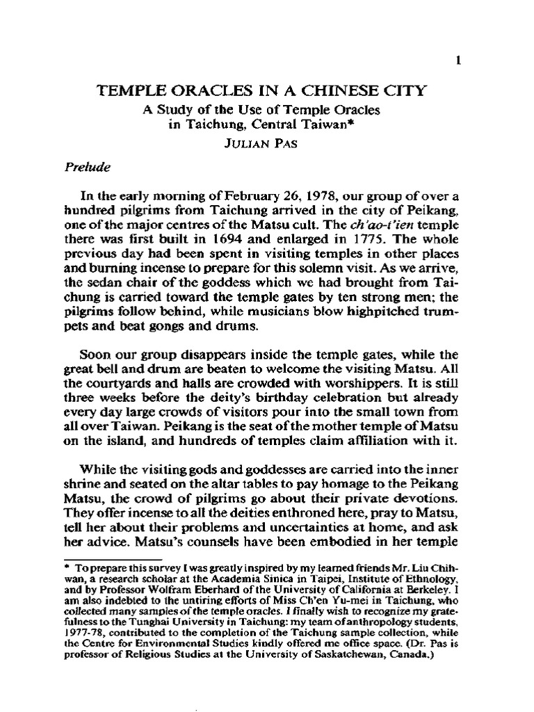 Temple Oracles by Julian Pas | PDF | Divination