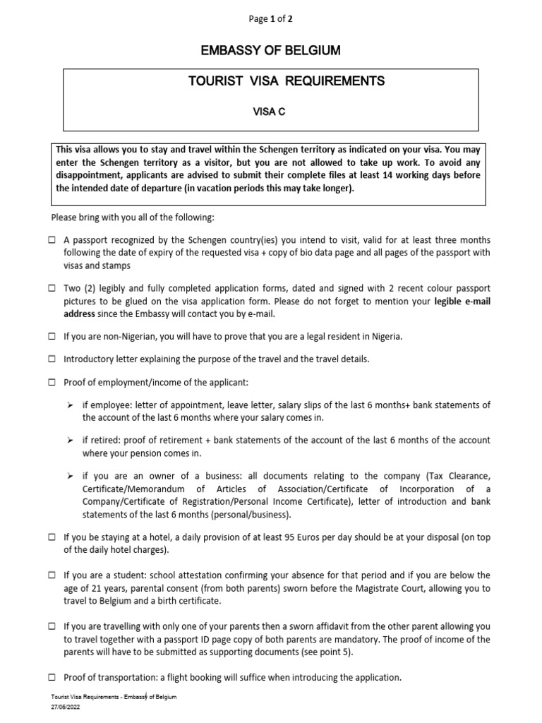 Visa - Type - Document - Tourism - Short Stay, Individual Tourism | PDF ...