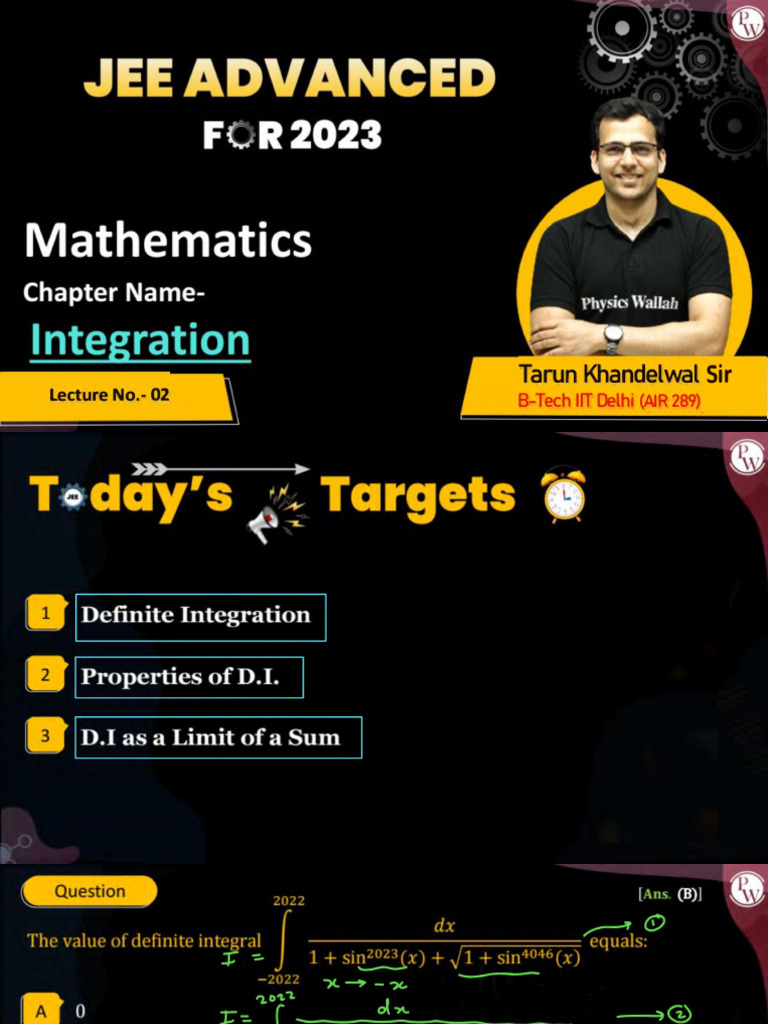 Integration 02 - Class Notes - JEE Advance 2023 | PDF