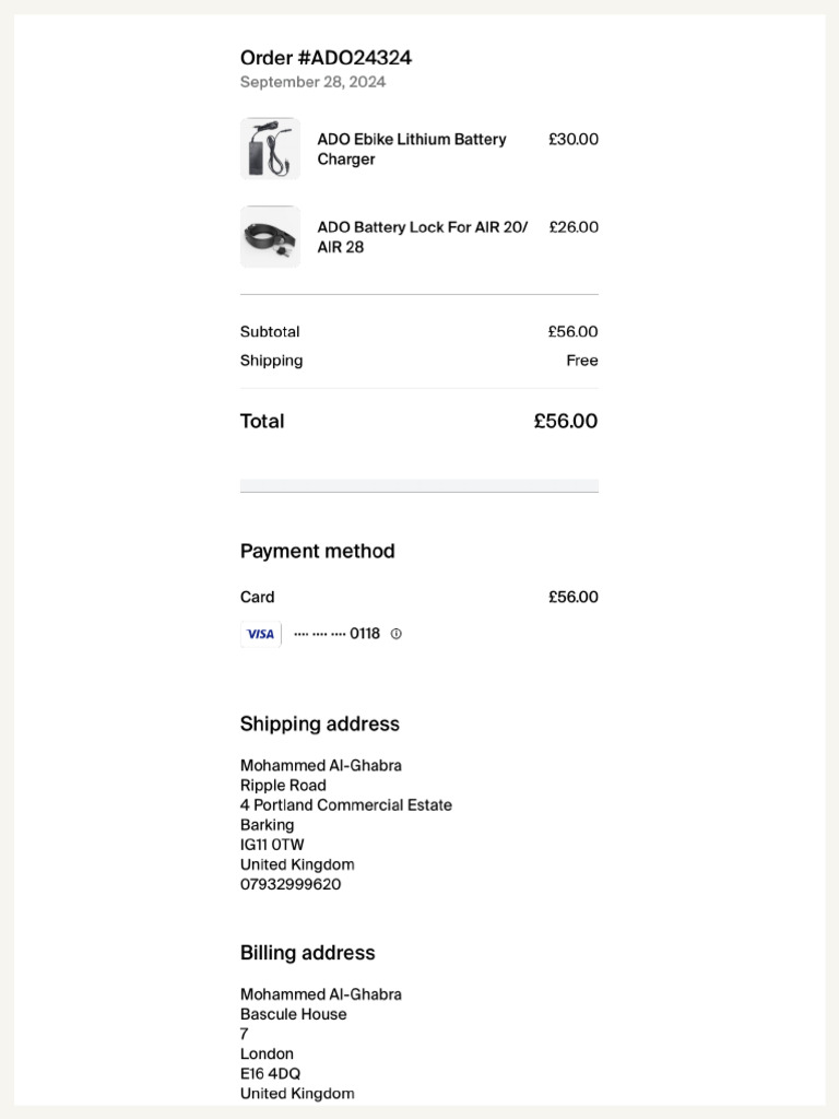 Order Receipt 6172567614 | PDF