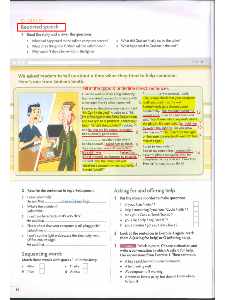 SB p.10 - Reported Speech | PDF