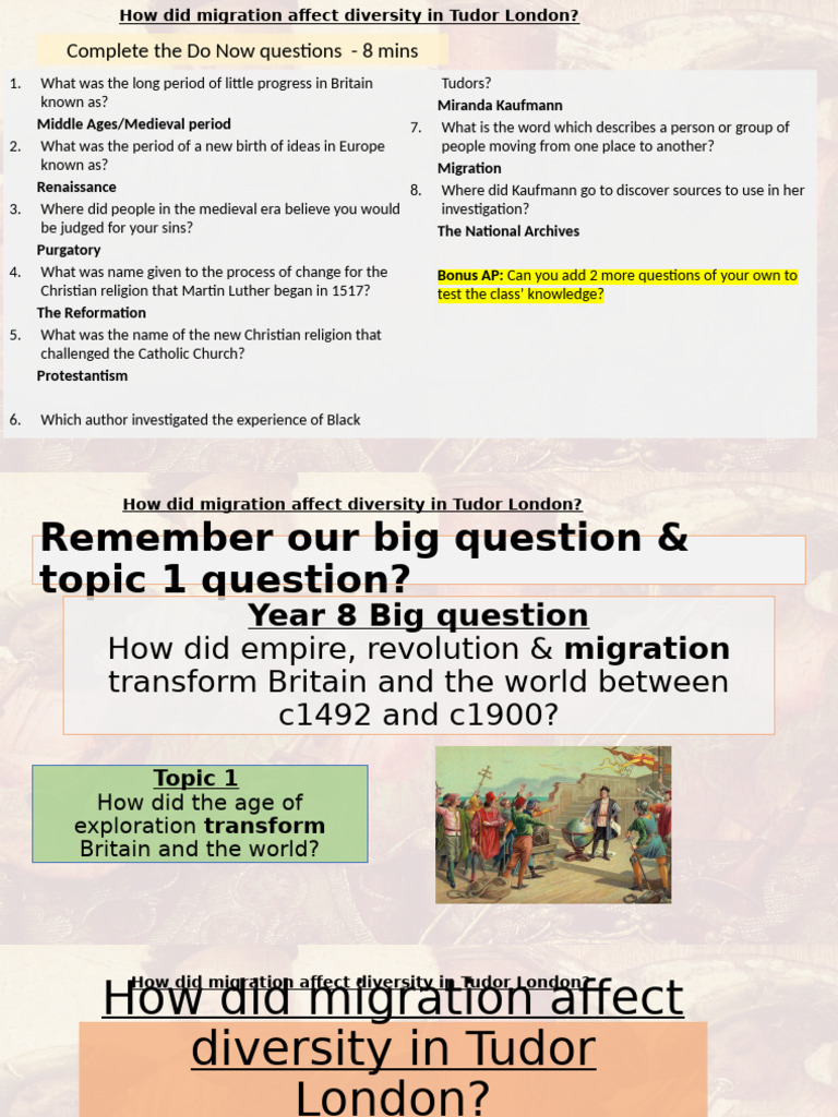 L05 How Did Migration Affect Diversity in Tudor London | PDF