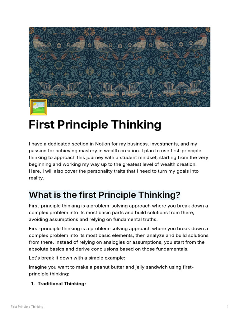 First Principle Thinking | PDF | Supply Chain | Marketing