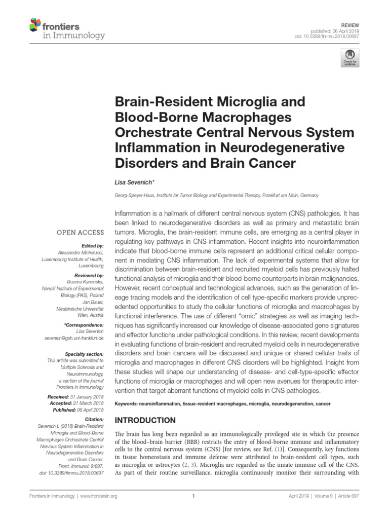 Brain-Resident Microglia and Blood-Borne Macrophages Orchestrate Central Nervous System ...