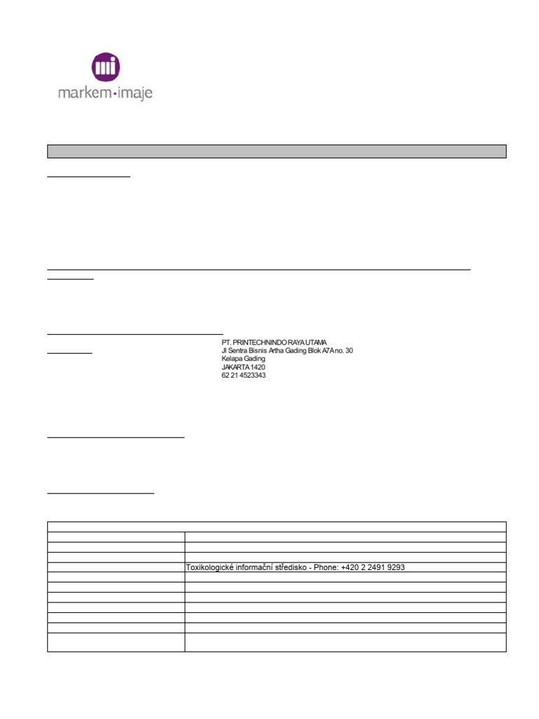 MSDS Markem Imaje Tinta MB175 (9 FEBRUARI 2027) | PDF