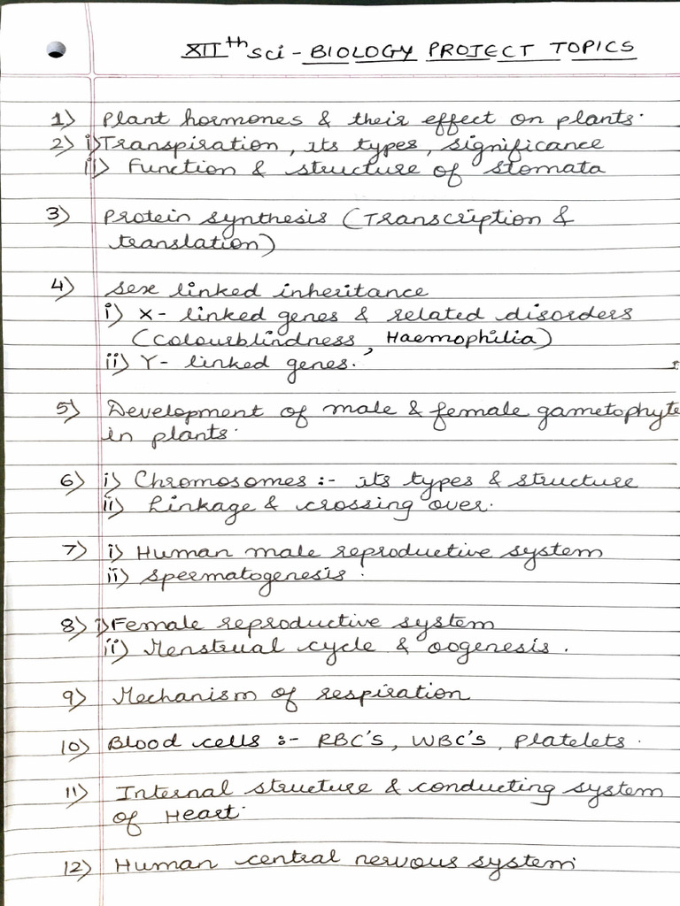 Xii Science Biology Project Topics | PDF