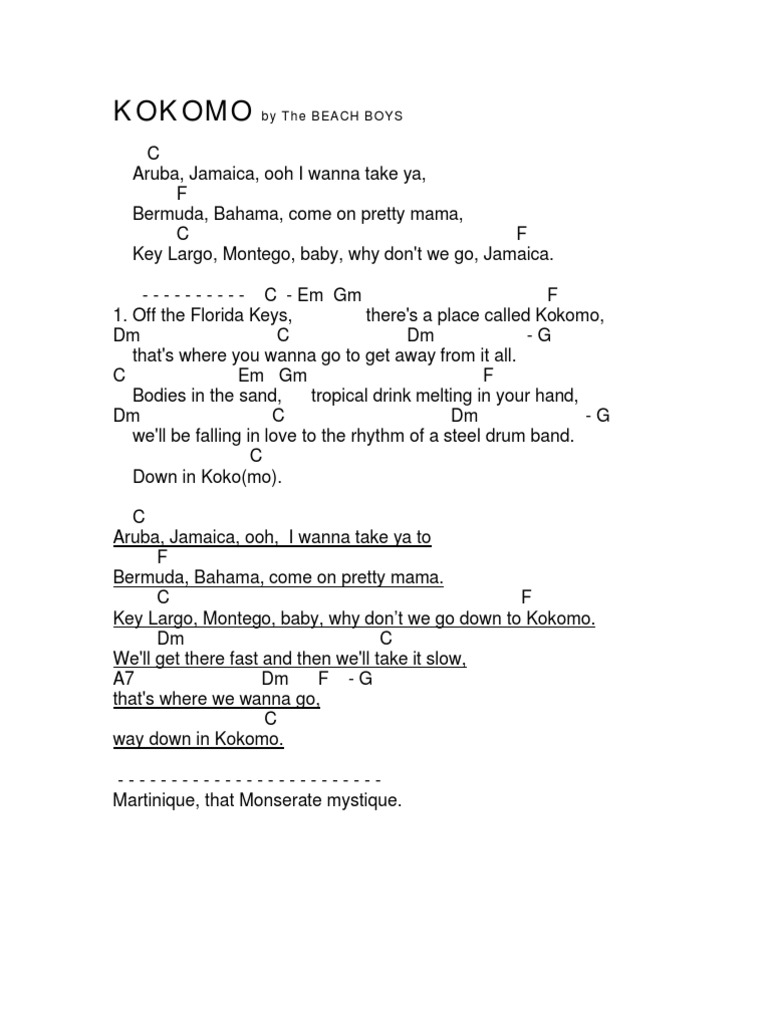 Beach Boys Guitar Chords