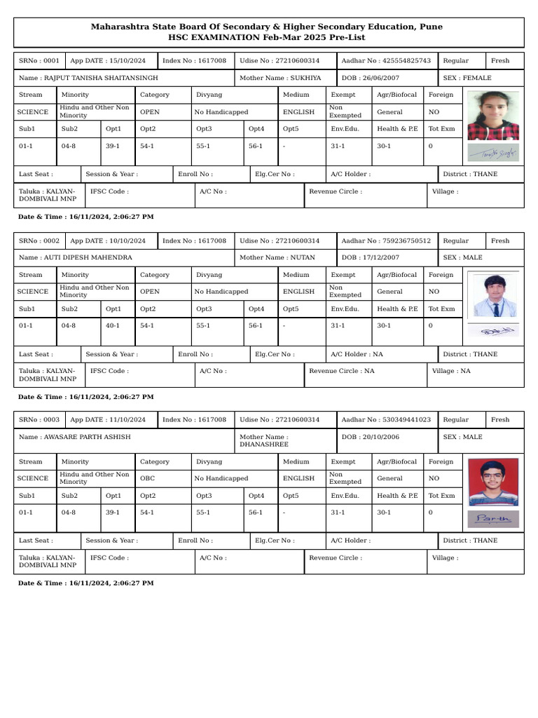 Science Pre List | PDF | Schools | Educational Stages