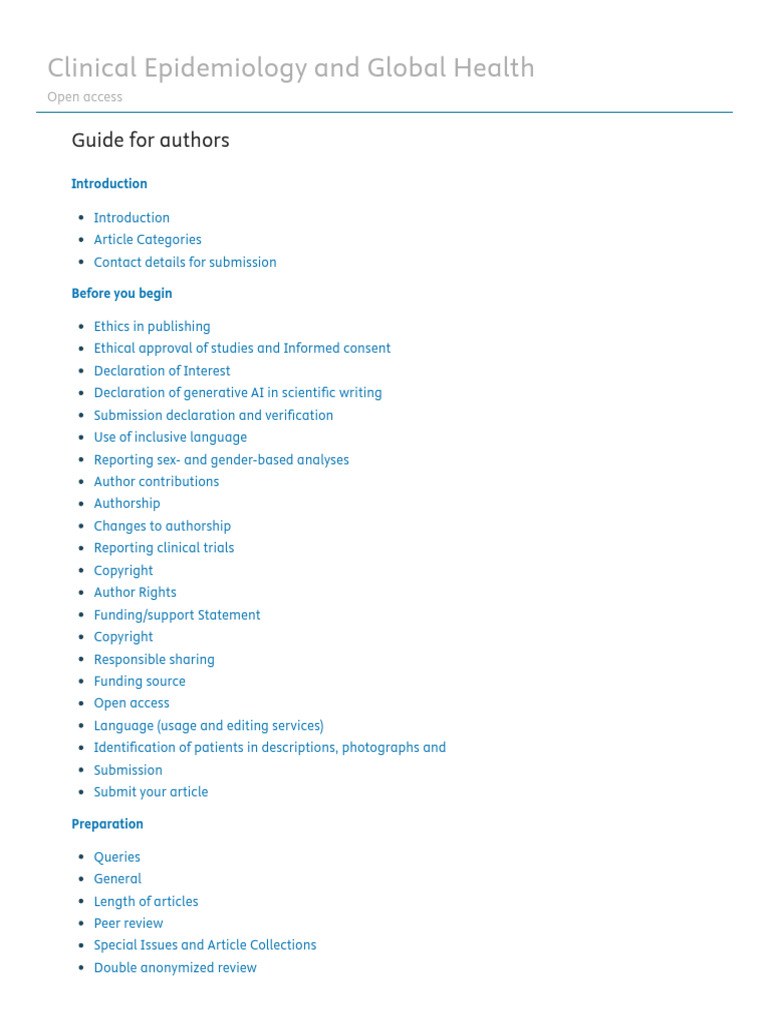 Guide For Authors - Clinical Epidemiology and Global Health - IsSN 2213 ...