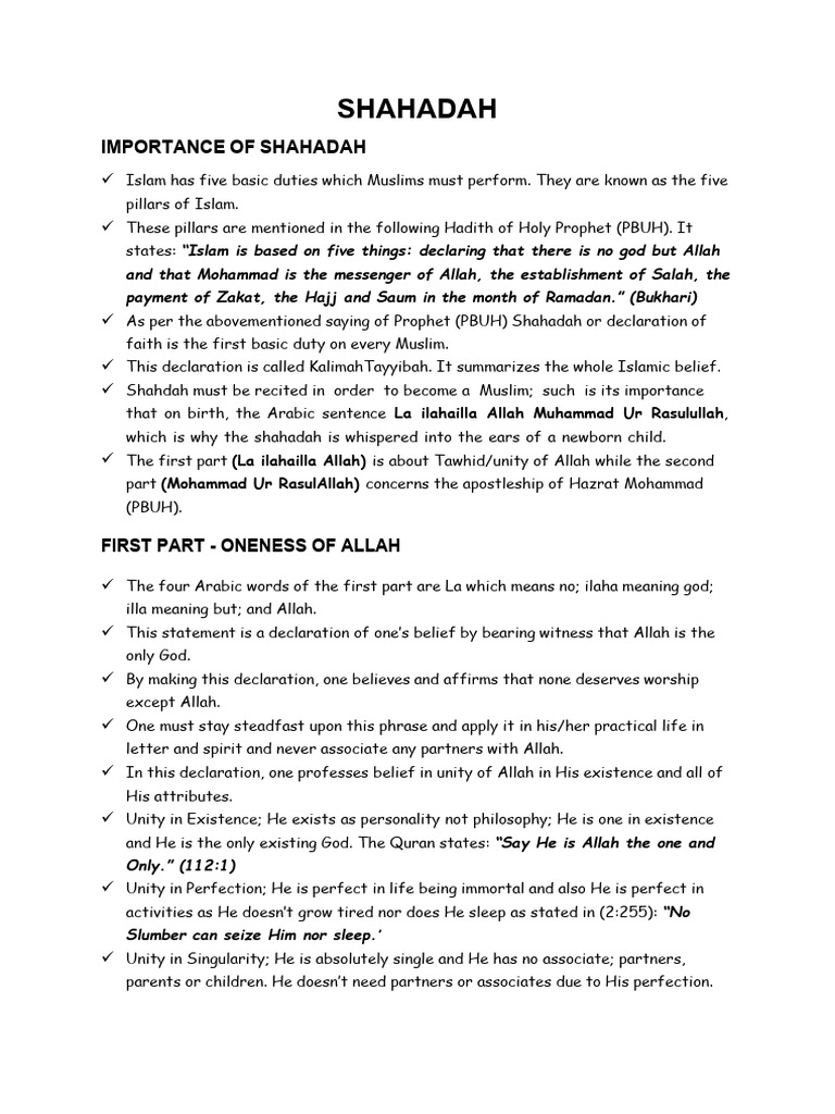 Topic 4.2 Pillars of Islam Notes | PDF | Prophets And Messengers In ...