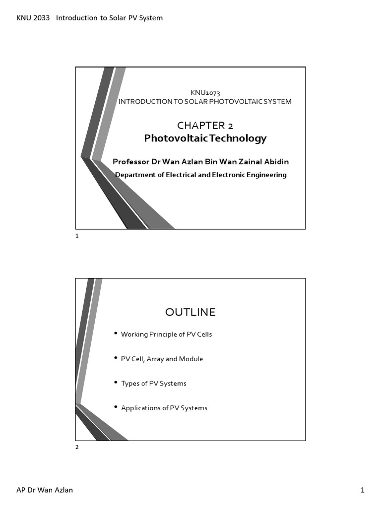 Ch2 PV Technology | PDF | Photovoltaics | Photovoltaic System