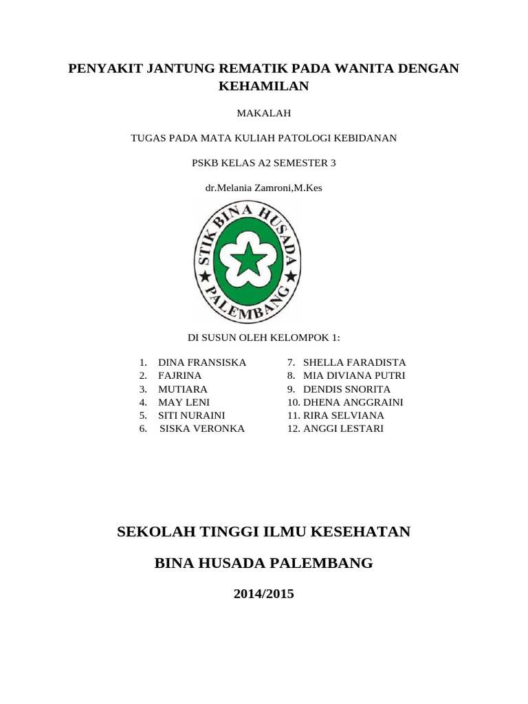 Penyakit Jantung Rematik Pada Wanita Hamil (Kelm.1) | PDF