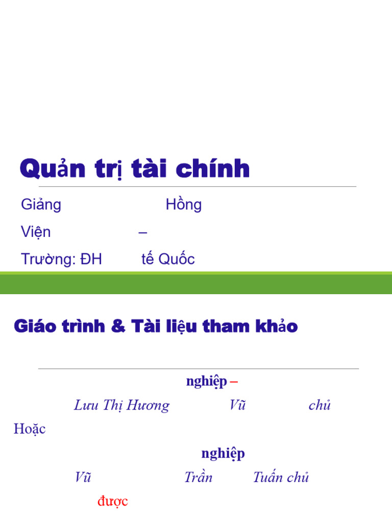 Handout - QTTC - Chuong 1 - Tong Quan QTTC - Update 7.2024 | PDF