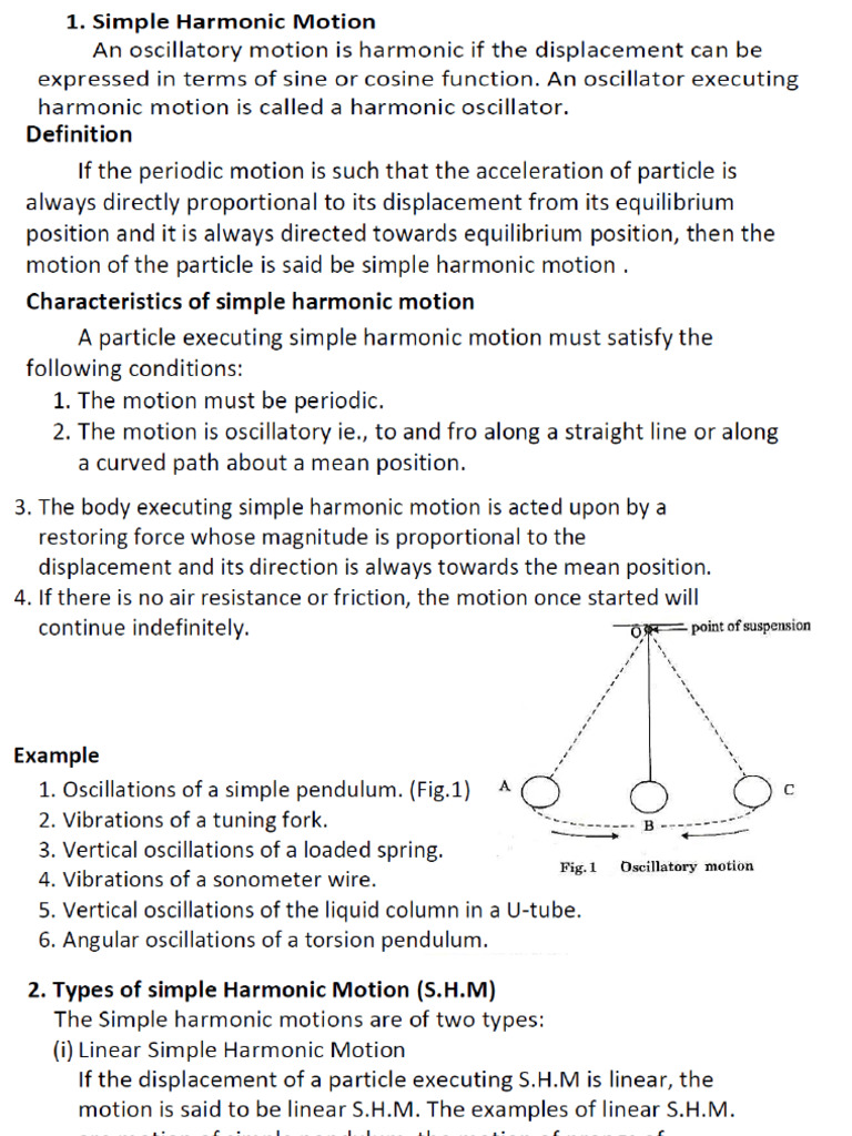 Unit - 3 Simple Harmonic Motion | PDF