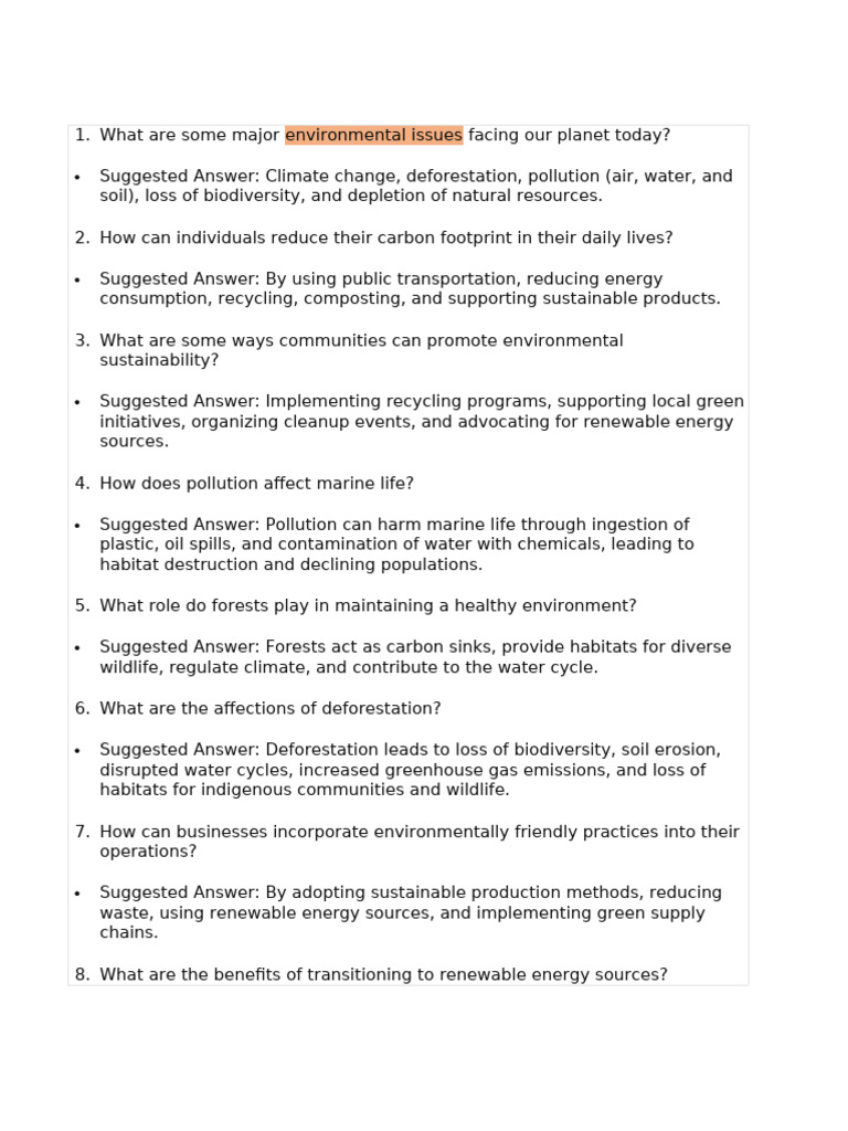 Major Environmental Issues & Solutions | PDF | Pollution | Climate Change