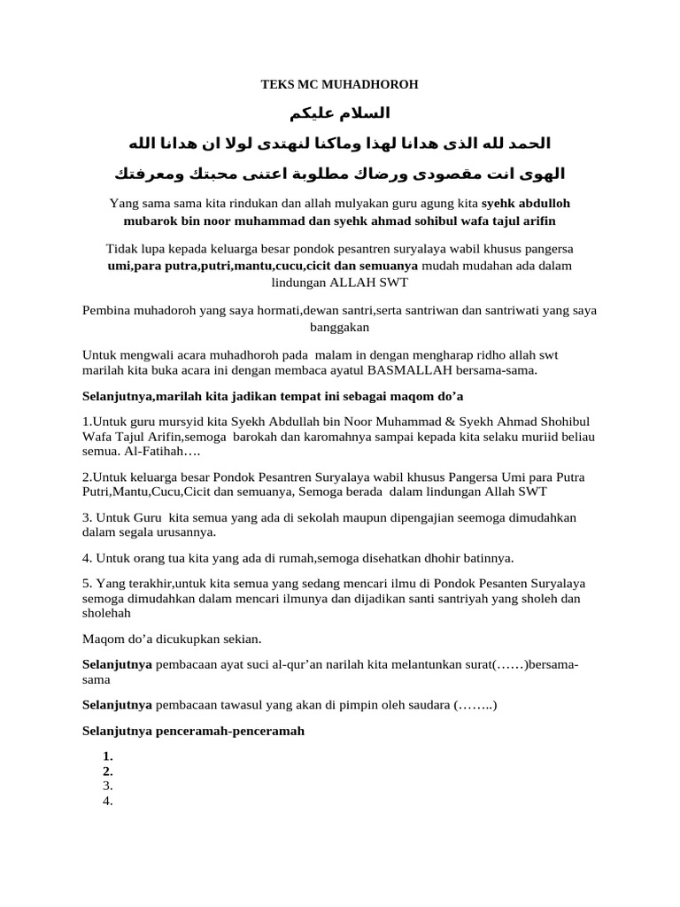 TEKS MC MUHADHOROH e | PDF