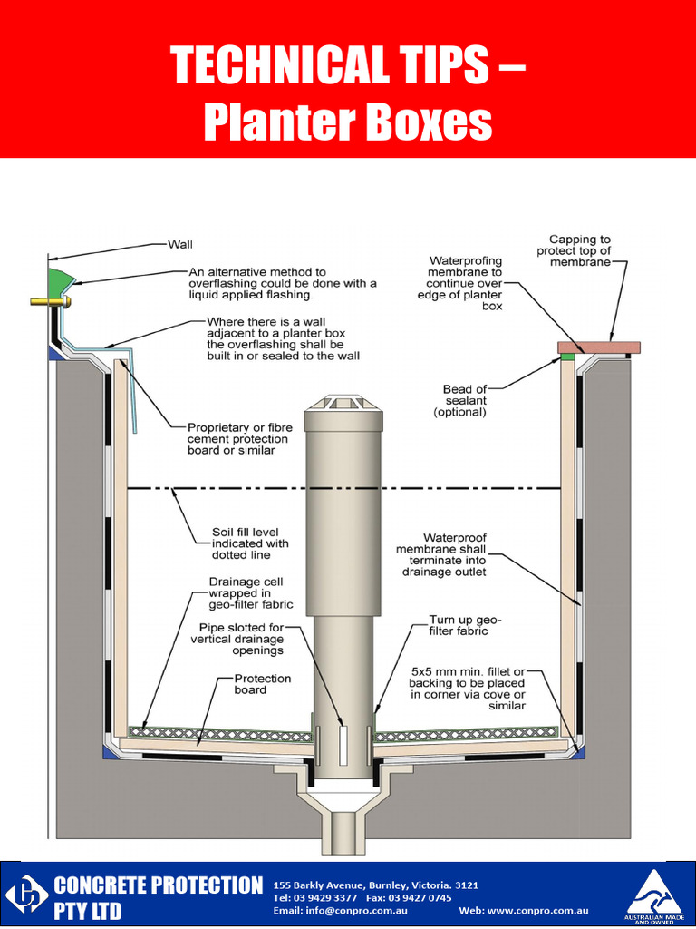 Planter Box Waterproofing Guidelines | PDF