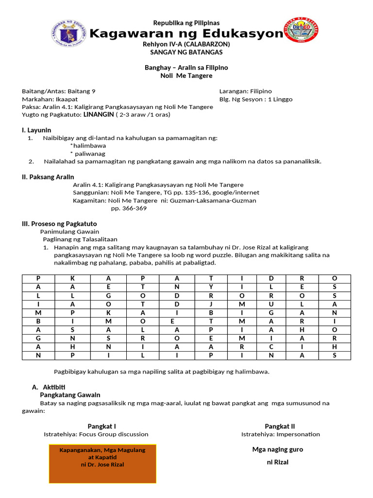 Aralin 4.1 Linangin | PDF