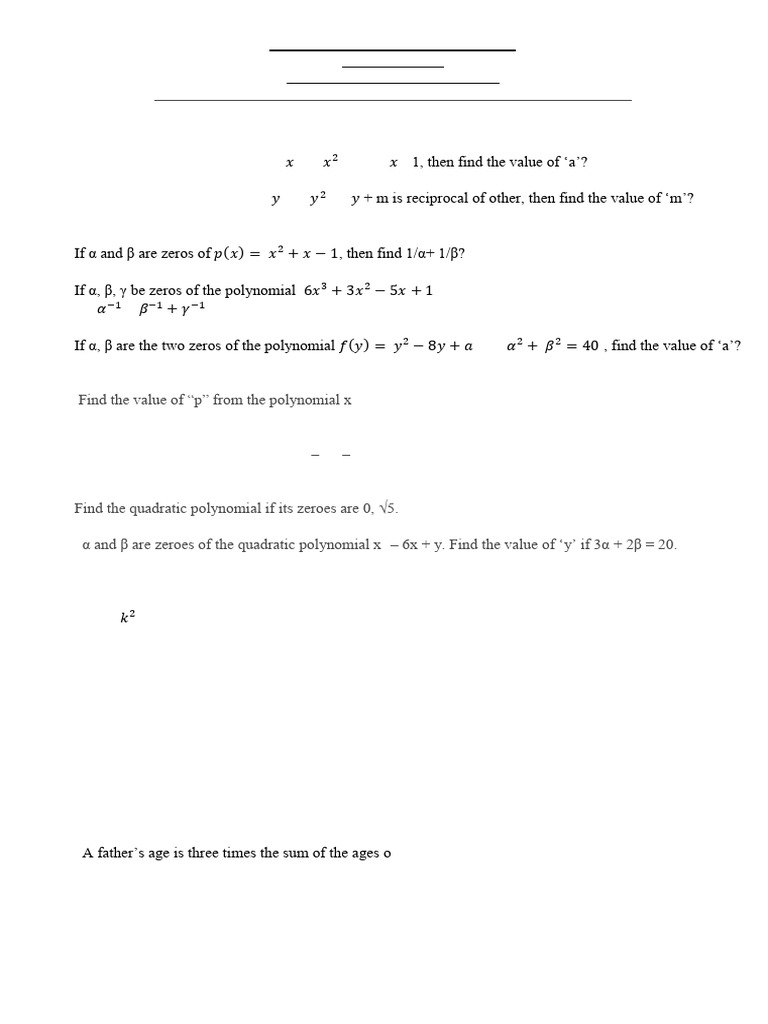Worksheet Class X | PDF