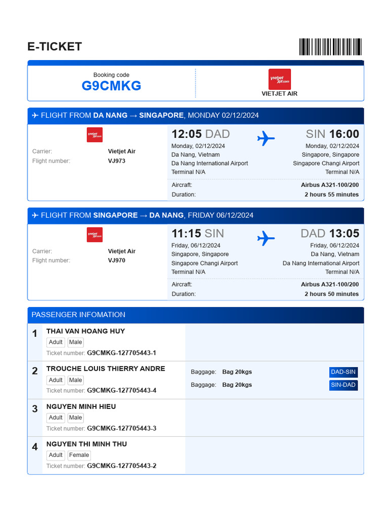 Itinerary - DAN-SIN-DAN 2 Dec - 6 Dec 2024 For DAN Flagship Team | PDF ...