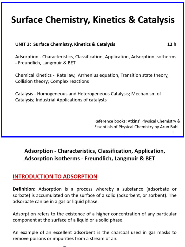 Adsorption | PDF | Adsorption | Condensed Matter Physics
