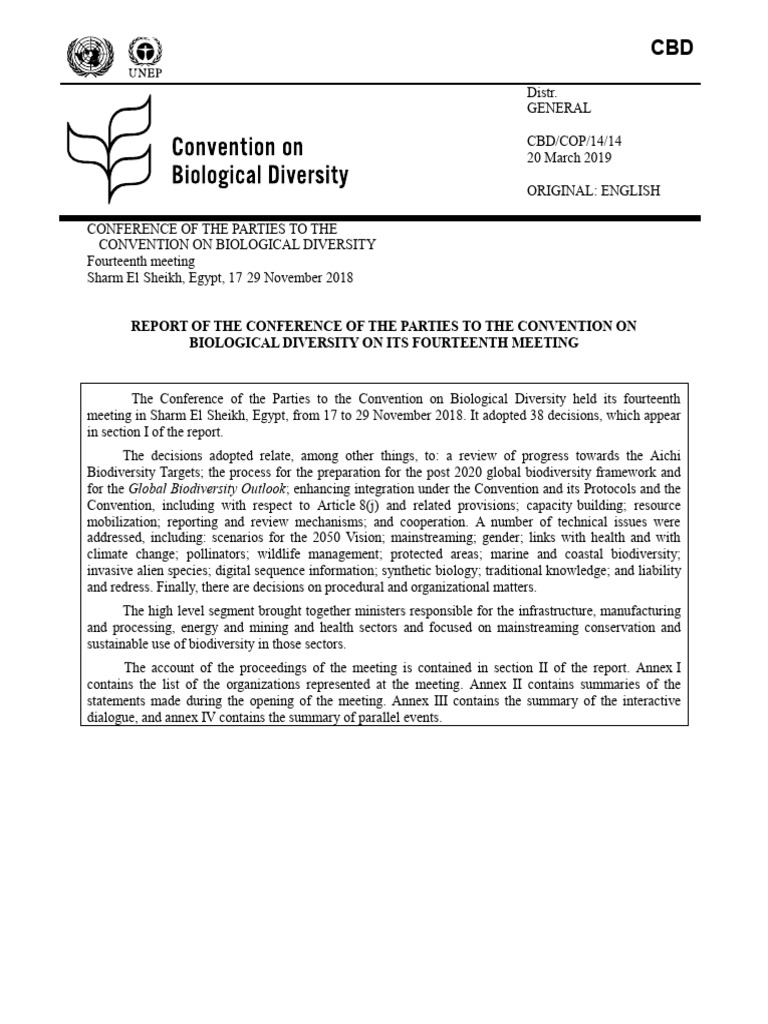 Cop 14 14 en | PDF | Biodiversity | Sustainability