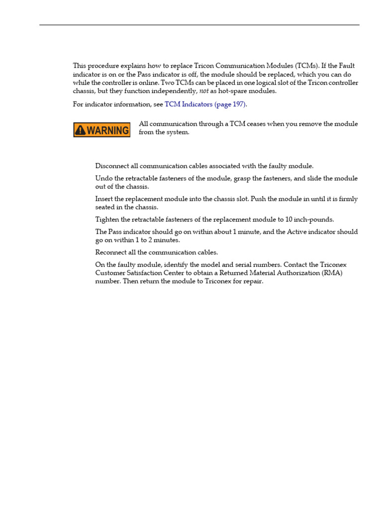 Replacing TCMs Procedure | PDF