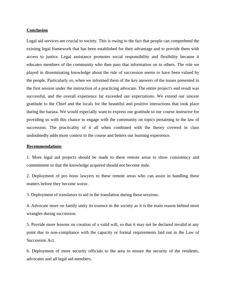 Succession Law Conclusion and Recommedations | PDF