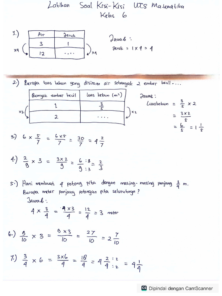 Latihan Soal Uts MTK Kls VI | PDF