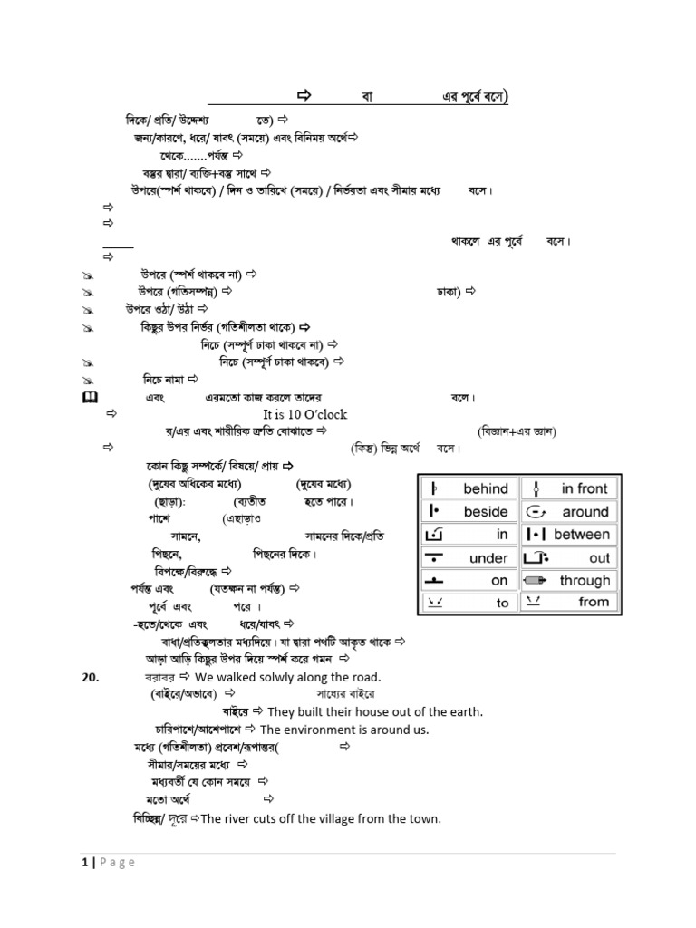 Basic Preposition New Completed | PDF | Grammar | Syntax