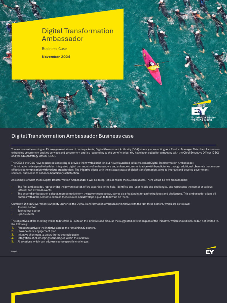 Digital Transformation Ambassador - Business case (1) | PDF