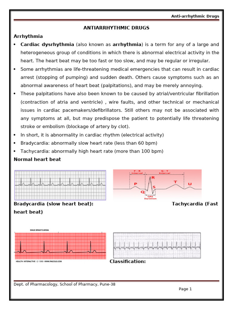 Antiarrhythmic Drugs | PDF | Cardiac Arrhythmia | Clinical Medicine
