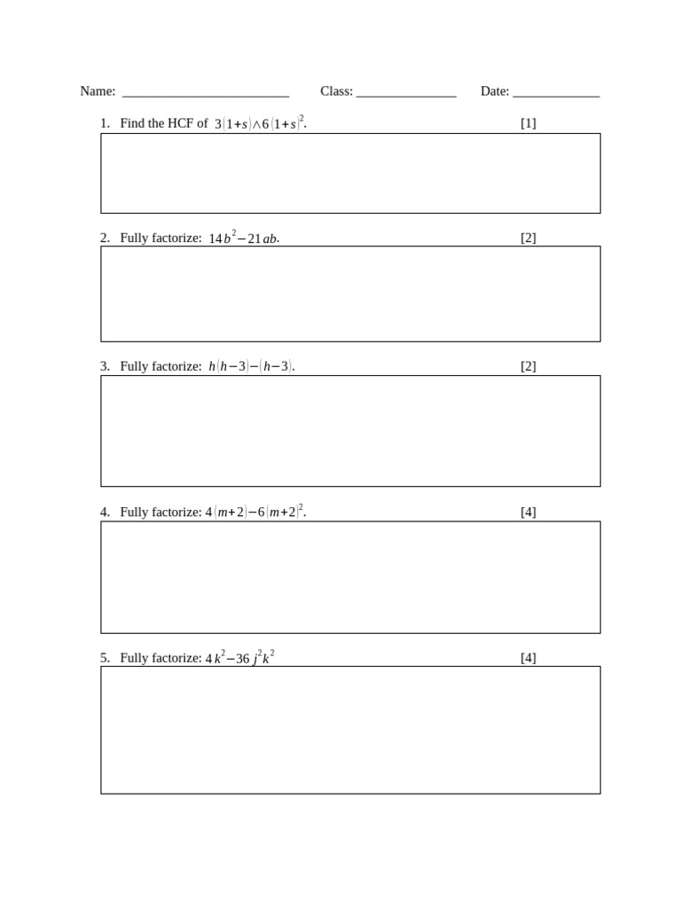 Revision Algebra Manipulation and Factorization Revision | PDF | Mathematics | Elementary ...