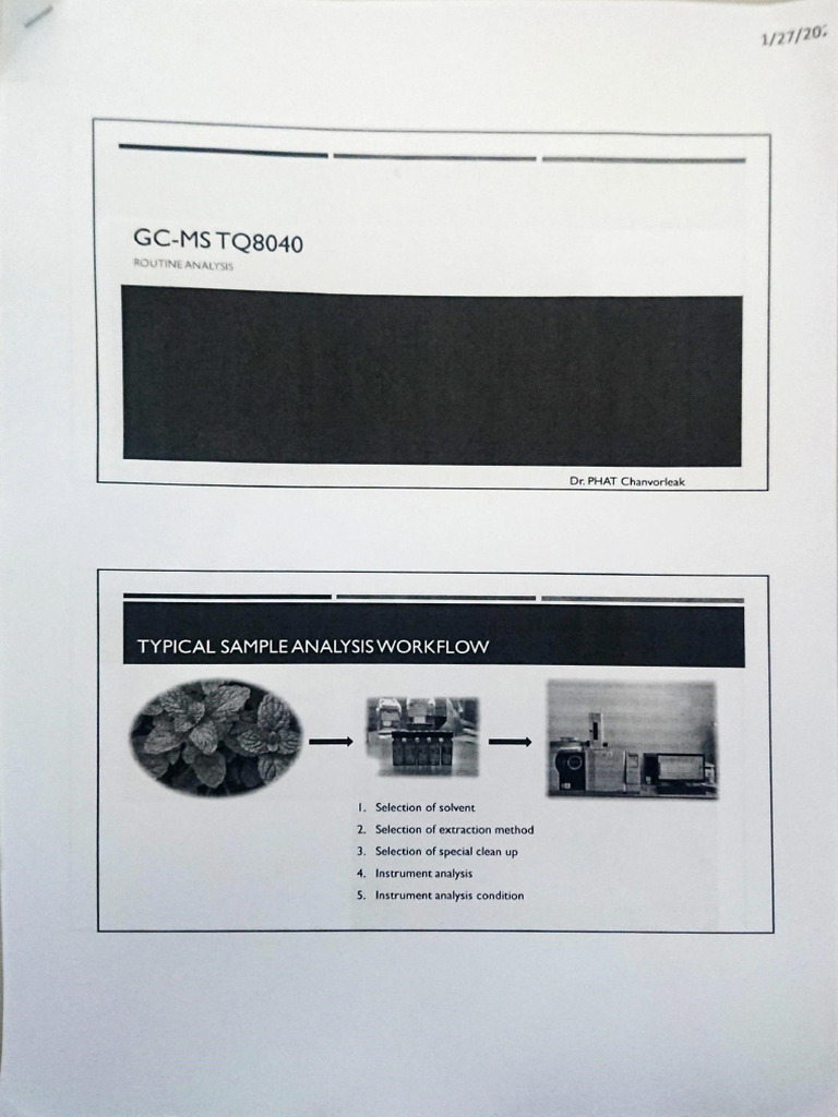 GC-MS TQ8040: Typical Sample Analysis Workflow | PDF