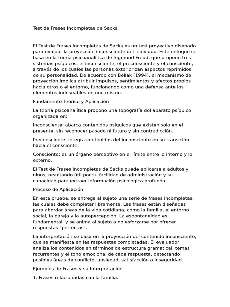 Presentación de SACKS | PDF | Mente inconsciente | Psicoanálisis