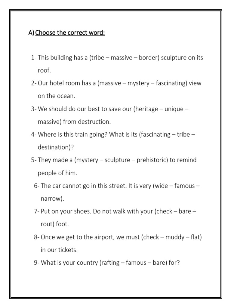 2nd English Revision Sheet | PDF