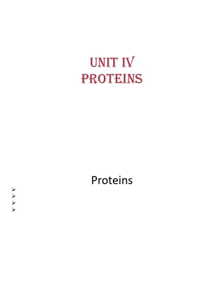 Unit -4 proteins PPT | PDF | Proteins | Protein Structure