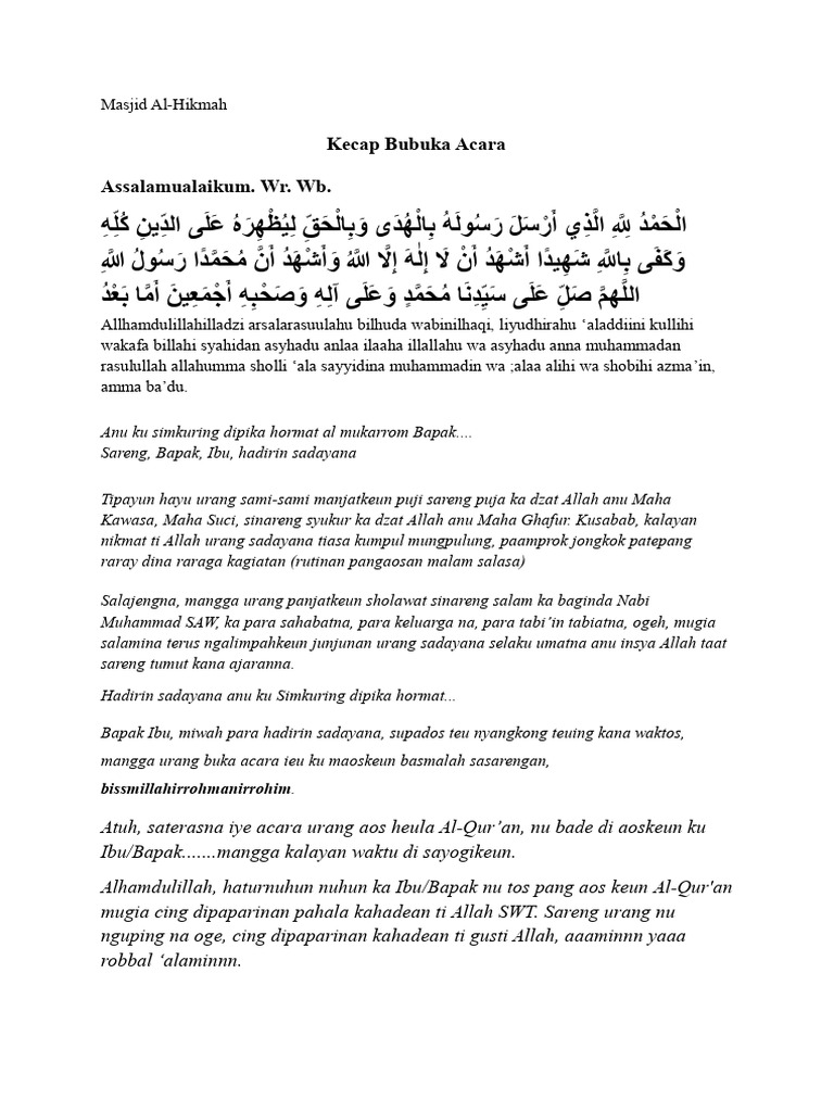 Kecap Bubuka Pangaosan | PDF