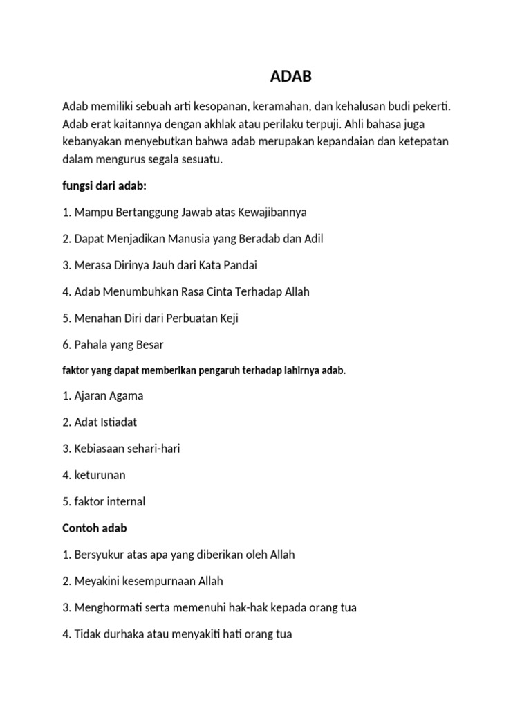 Materi Pramuka ADAB | PDF