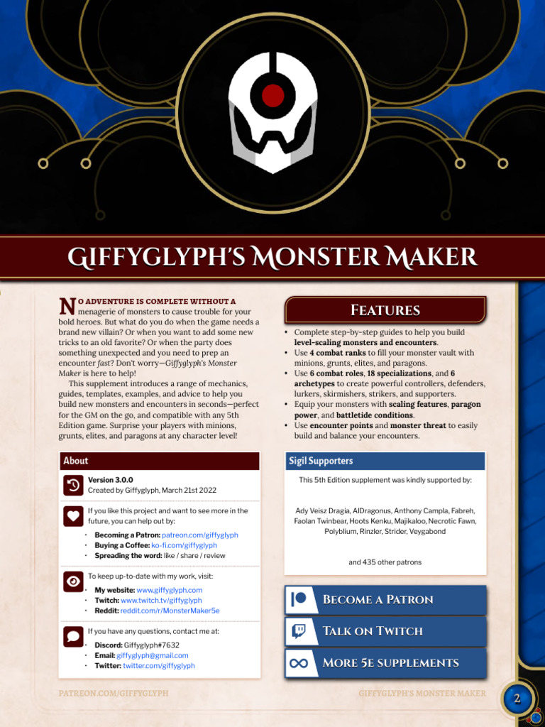 Giffyglyphs-Monster-Maker Dd5e PDF Latest en FC | PDF