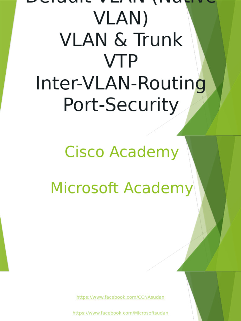 Default VLAN (Native VLAN) & VLAN & Trunk &VTP & Inter-VLAN-Routing & Port-Security | PDF