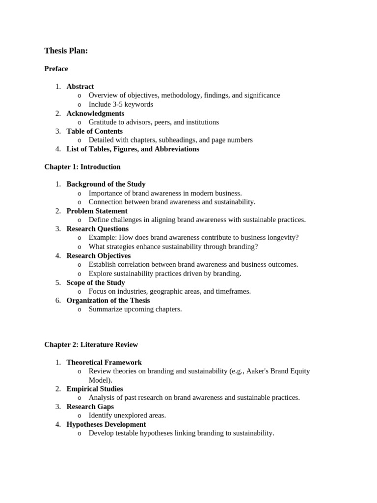 Thesis Plan | PDF | Methodology | Evidence